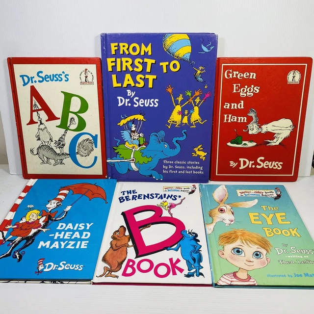 6 LOT (9 Stories) Dr Seuss Hardcover- ABC, Green Eggs and Ham, Eye Book ...