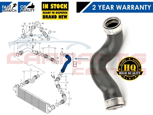 FOR VW TRANSPORTER 1.9 Tdi T5 Turbo Intercooler Hose Pipe 7H0145980E ...