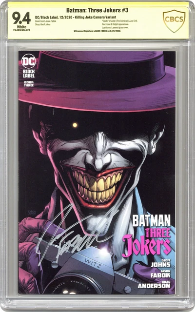 BATMAN TROIS JOKERS #3E Caméra Variante CBCS 9.4 SS Fabok 2020 23 ...