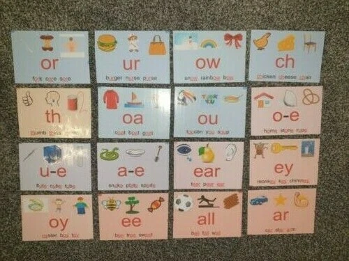 PHONICS FLASHCARDS LEARNING Education Reading Dyslexia SEND £3.00 ...
