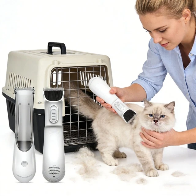 LOW NOISE PET Grooming Cutter Modifiable Brushes And Absorption For ...