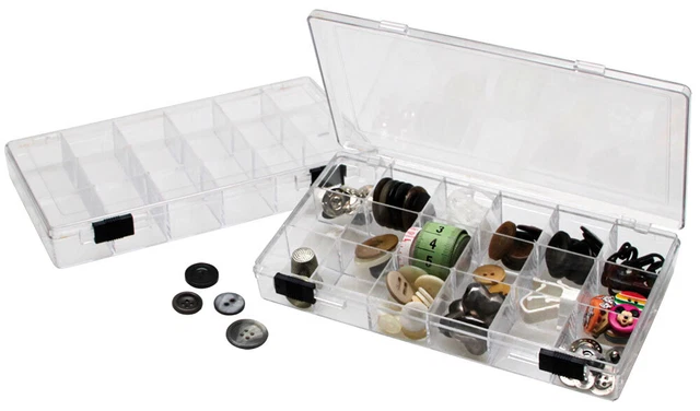 COLLECTION BOX PARTS a-Z 18 compartments 33x33x25mm Clear 205x110x25mm ...
