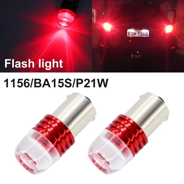 2X RED 1156 BA15S LED Storbe Flashing Tail Brake Stop Turn Signal Light ...