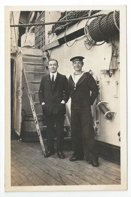HMS VANGUARD ST Vincent class Battleship CREW Sailor + Officer RP PC £ ...