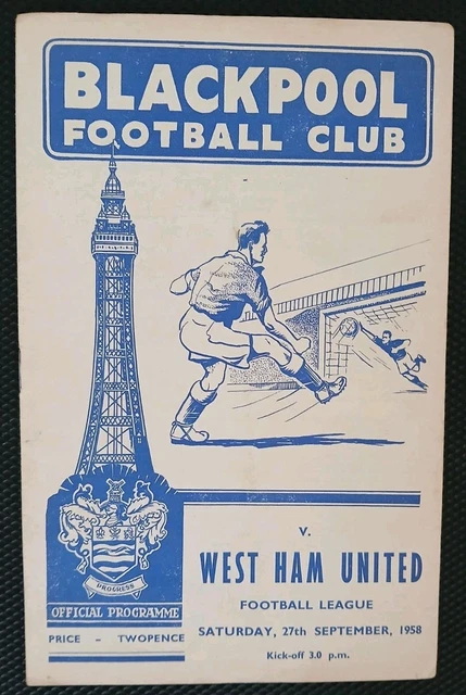 WEST HAM UNITED Away Programme v Blackpool 27-09-1958. £1.49 - PicClick UK