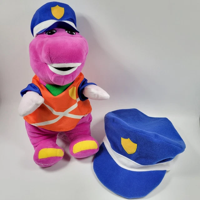 FISHER PRICE BARNEY & Friends Police Officer Barney 12" Plush w/ Child ...
