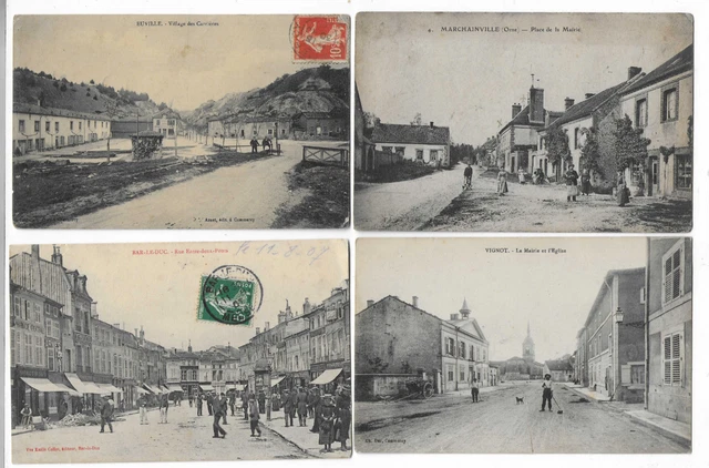 LOT 65 CARTES postale ancienne Animée ,villages ,places ,rue et divers ...
