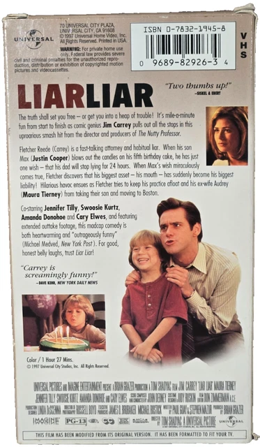 LIAR LIAR STARING Jim Carrey Maura Tierney Universal City Studios 1997 ...