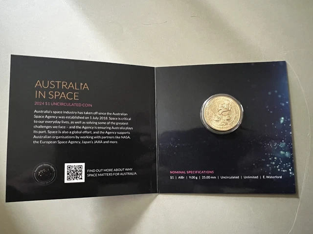 2024 $1 OUT of this World-Australia in Space 'C' Canberra Mintmark Carded Coin $45.00 - PicClick AU