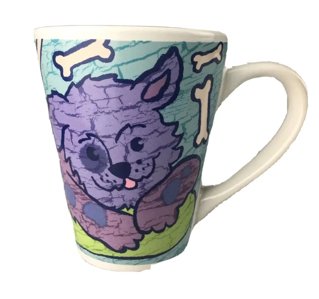 RIVIERA VAN BEERS Purple Big Dog Tall Coffee Mug Cup Art $6.53 - PicClick