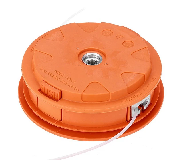 TESTINA DECESPUGLIATORE RICAMBIO 13cm Universale Tasto PUSH Doppio Filo ...