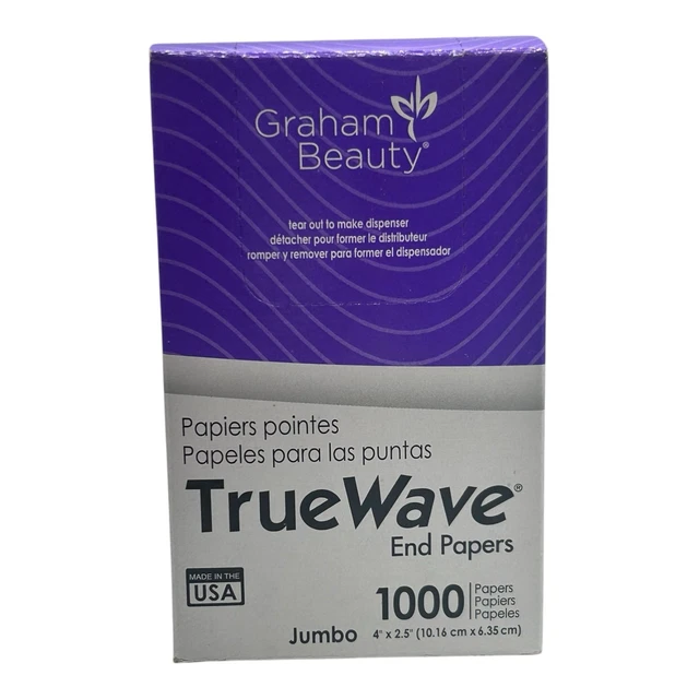GRAHAM BEAUTY SALON Truewave Jumbo End Paper 1000 Pack 26067 NEW £3.28 ...