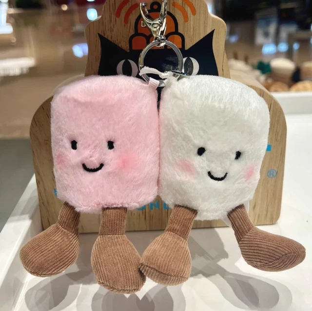 JELLYCAT PINK MARSHMALLOW Keychain - Amuseables Keyring with Dust Bag ...
