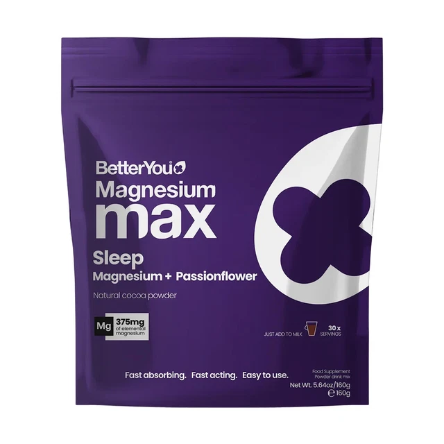 BETTERYOU MAGNESIUM MAX Sleep Powder - 120g Hot Chocolate Powder Can ...