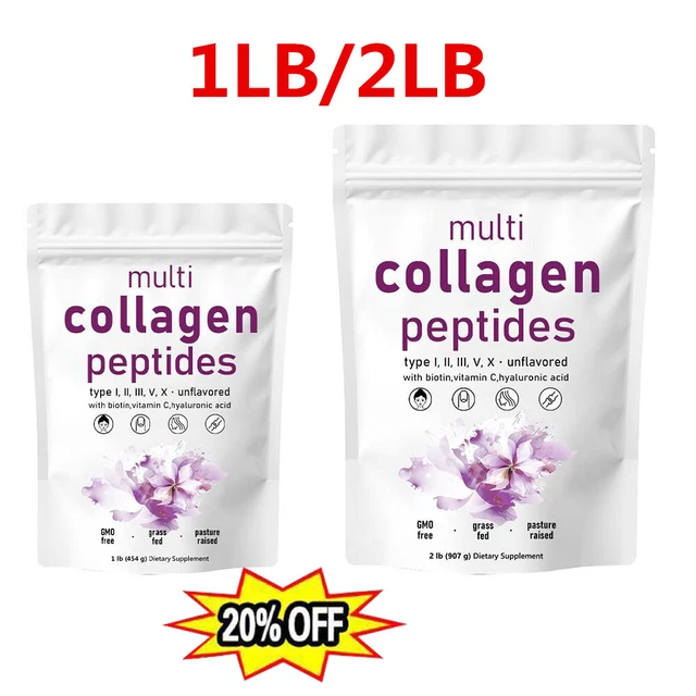 MULTI COLLAGEN PEPTIDES Powder- Hydrolyzed Protein Peptides(Type I,II ...