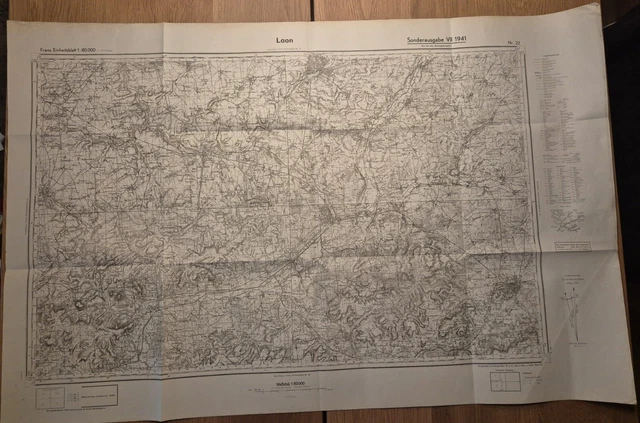WH TROOP MAP Map France Laon Special Edition VII 1941 Service Use £141. ...