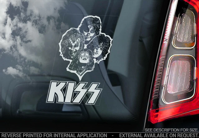 KISS CAR WINDOW Sticker, Rock Music Band Sign Decal Fan Gift Art Print ...