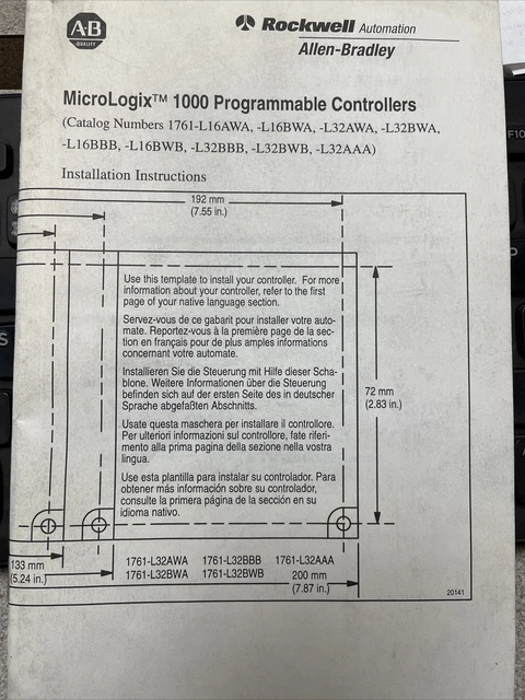 ROCKWELL AUTOMATION ALLEN Bradley Micrologix 1000 Programmable ...