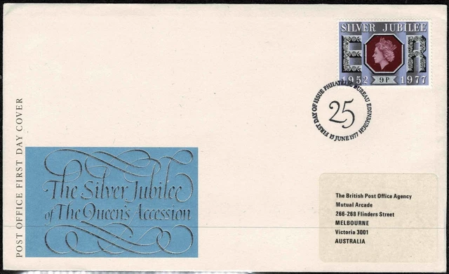 UK 1977 QUEEN Elizabeth II Silver Jubilee FDC -Single 9p Stamp - Mint ...
