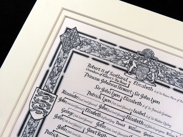 QUEEN ELIZABETH II Family Tree Genealogy Chart Royal History Vintage ...