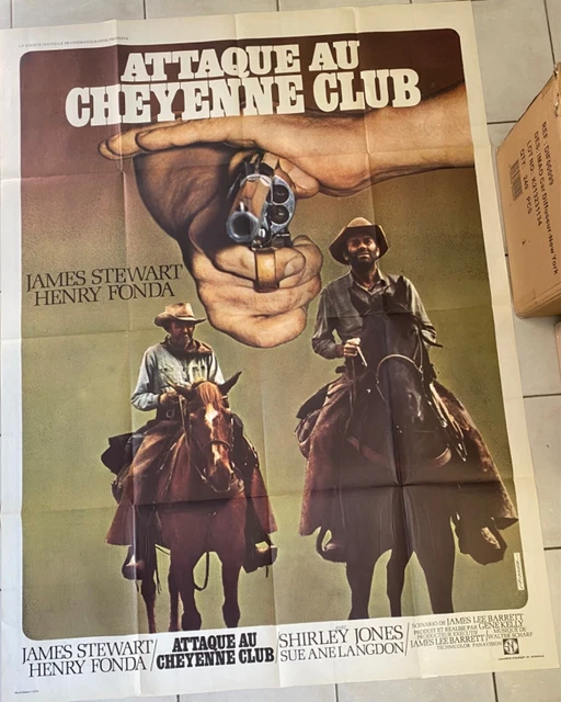 AFFICHE CINÉMA 120X160 cm Attaque au Cheyenne club Année 1970 EUR 14,99 ...