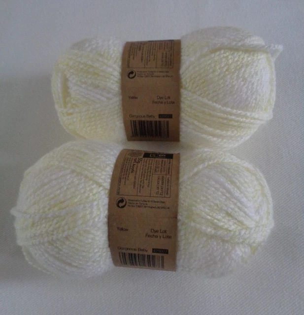 ESSENTIALS KNITTING YARN Variegated White and Yellow Gorgeous Baby DK 2 ...