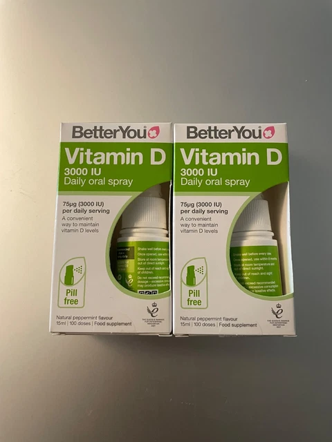 2 X BETTERYOU Vitamin D 3000IU Spray - 15ml each New £11.99 - PicClick UK