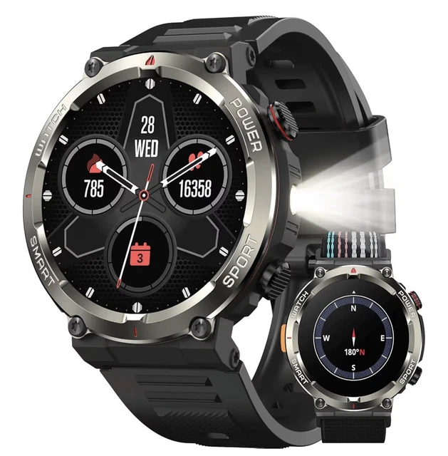 MILITARY SMART WATCH for Men（Bluetooth Calling） Fitness Watch with ...