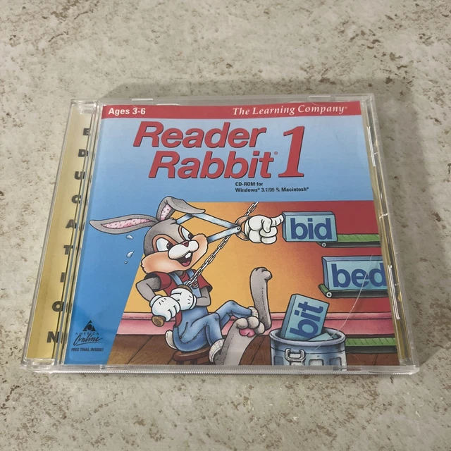 THE LEARNING COMPANY Deluxe Reader Rabbit 1 . Ages 3-6, In Its Original ...