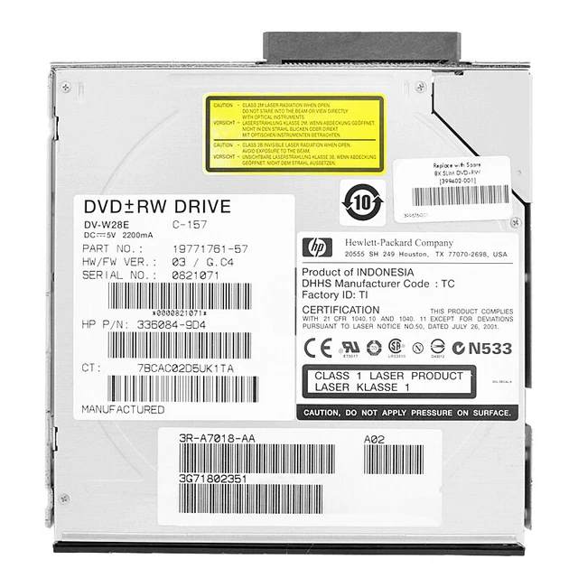 LECTEUR DVD HP DV-W28E Slim Dvd-Ram / DVD + Rw - Ide EUR 35,28 ...