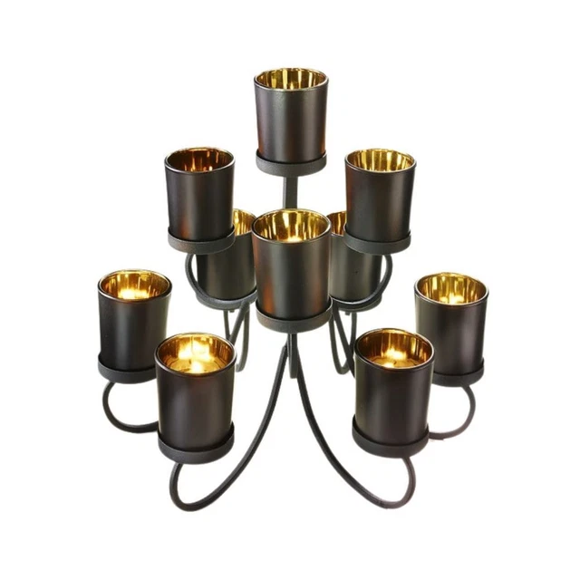 TEELICHTHALTER 10-FLAMMIG AUS Metall Kerzenhalter Teelicht Kerzen ...