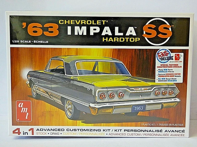 AMT RETRO DELUXE 1963 Chevy Impala SS Hard Top 4 in 1 Customizing Kit £ ...