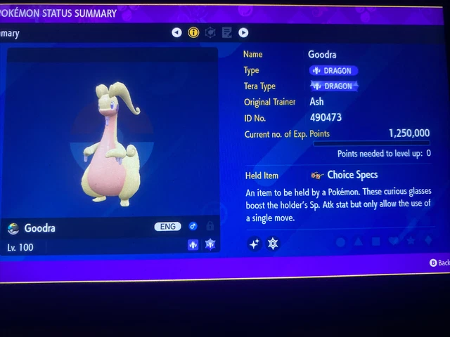 POKEMON SCARLET AND Violet Shiny Goodra 6IV Battle Ready Fast Delivery ...