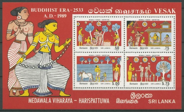 SRI LANKA 1989 Vesak Wandgemälde Block 39 postfrisch (C24886) EUR 2,90 ...