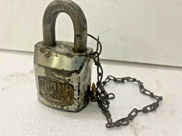 VINTAGE ANTIQUE RARE Sharp 555 Iron Padlock With Original Key & $171.04 ...
