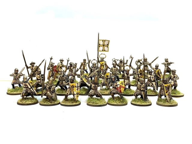TEUTONIC INFANTRY ARMY 28 28mm painted historical wargames MEDIEVAL HYW ...