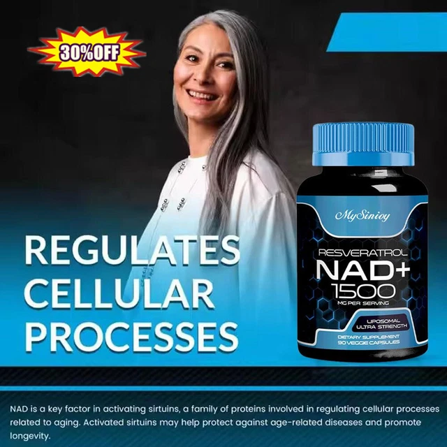 NAD+ 1500MG RESVERATROL, DNA Repair,Heart&Anti-aging Antioxidant ...