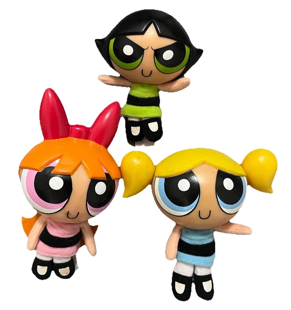 3X THE POWERPUFF Girls Mini Friends 15cm Hard Head Plush Figurines Rare ...