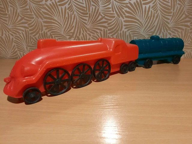 SUPER RARE VINTAGE Plastic Train Locomotive & Train Russian Soviet Toy ...