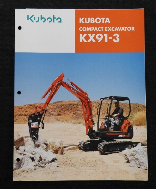 GENUINE KUBOTA KX91-3 Compact Excavator Catalog Brochure Guide 1989 ...