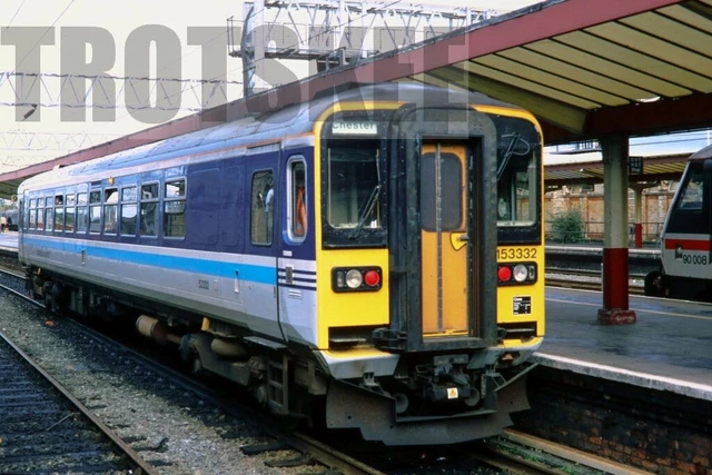35MM SLIDE BR British Railways DMU 153332 Class 153 1996 Crewe Original ...
