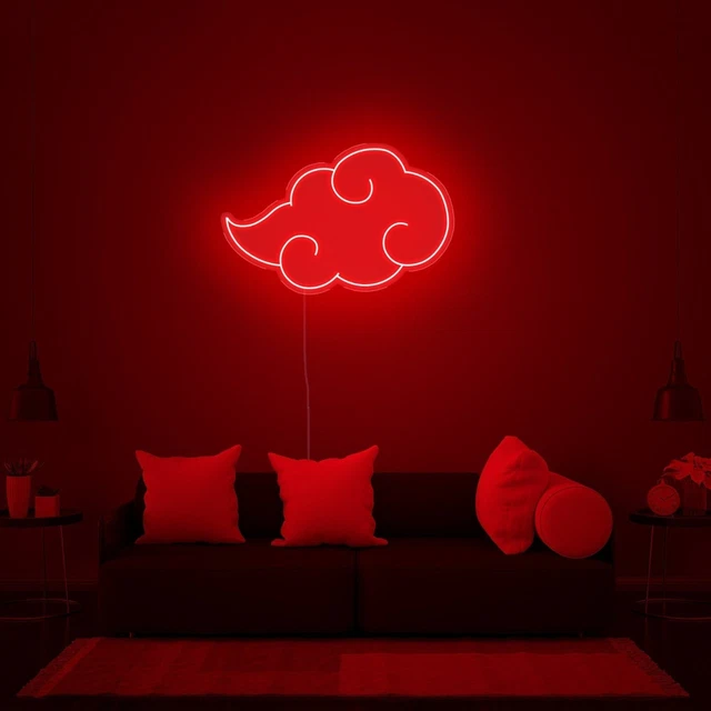 AKATSUKI NARUTO CLOUD Neon led fanmade - Naruto Manga wallart decor led ...