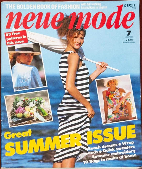 NEUE MODE SEWING Pattern Magazine July 1986 Vintage Summer + English ...