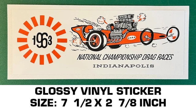 NHRA 1963 NATIONAL Championship Indianapolis Vinyl Decal Sticker - Drag ...