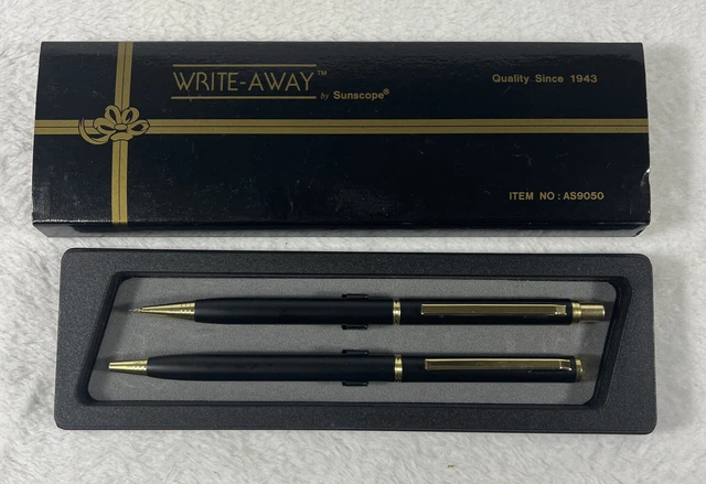 VINTAGE WRITE-AWAY SUNSCOPE Pen & Mechanical Pencil Set AS 9050 by ...