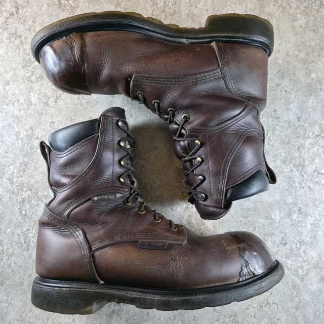 RED WING 2412 Gore-Tex Waterproof Steel Toe Brown Work Boots Mens Size ...