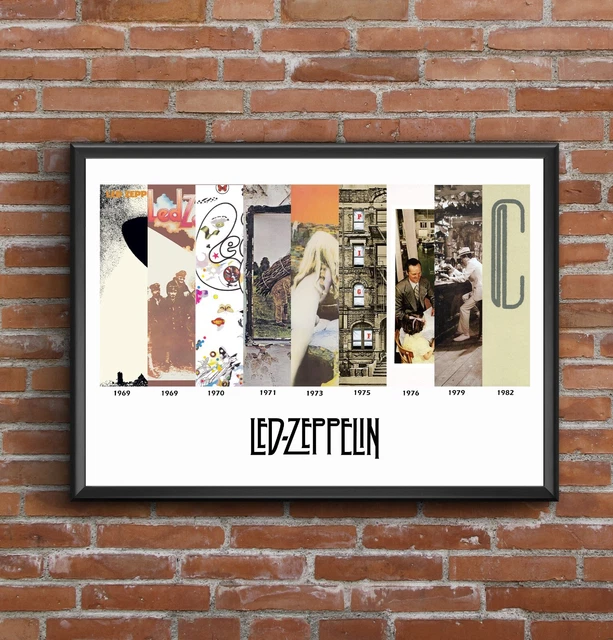 LED ZEPPELIN DISCOGRAPHY Multi Album Cover Art Poster Fathers Day Gift ...