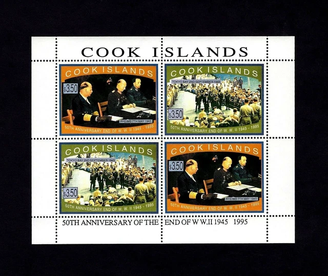 COOK ISLANDS 1995 - End of WWII 50th Anniversary Sheetlet - MNH $14.50 ...