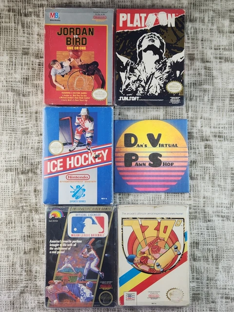 NINTENDO NES GAME Lot in Box Platoon Ice Hockey Jordan vs Bird 720 $116 ...
