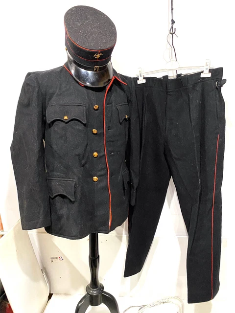 ANCIEN UNIFORME MILITAIRE Pompier Armée Suisse Vareuse Pantalon et Képi ...